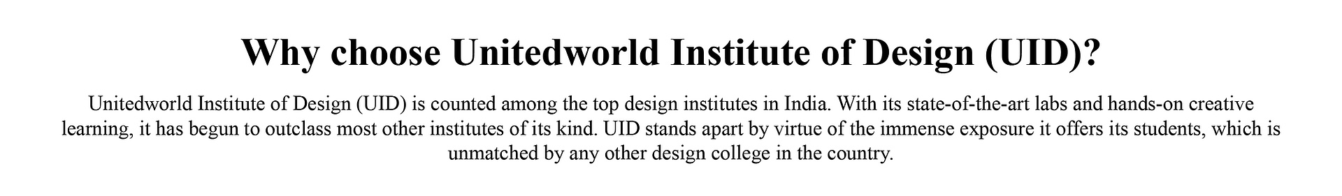 Unitedworld Institute of Design (UID)